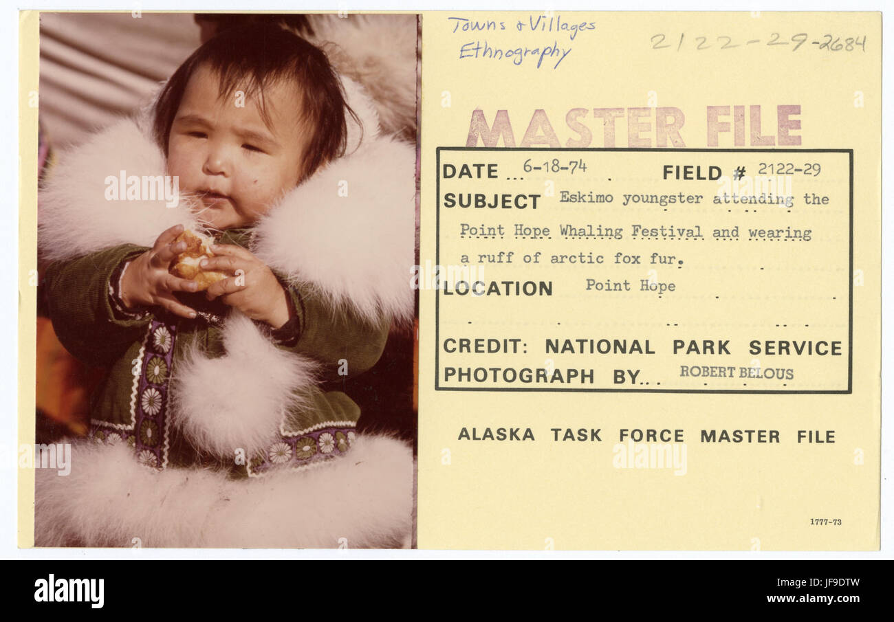 An Eskimo child attending the Point Hope Whaling Festival in ...