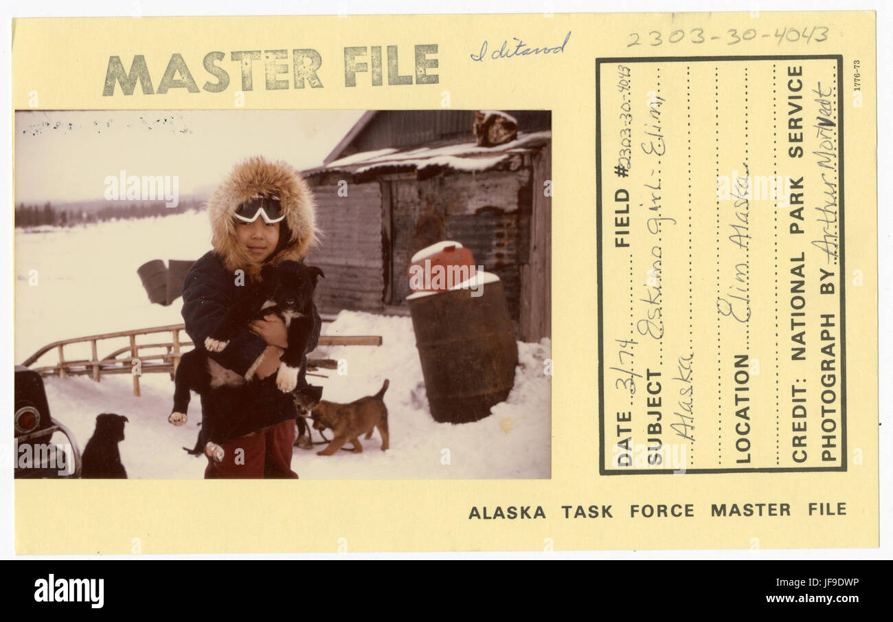 A photograph of an Eskimo girl from Elim, Alaska, capturing the ...