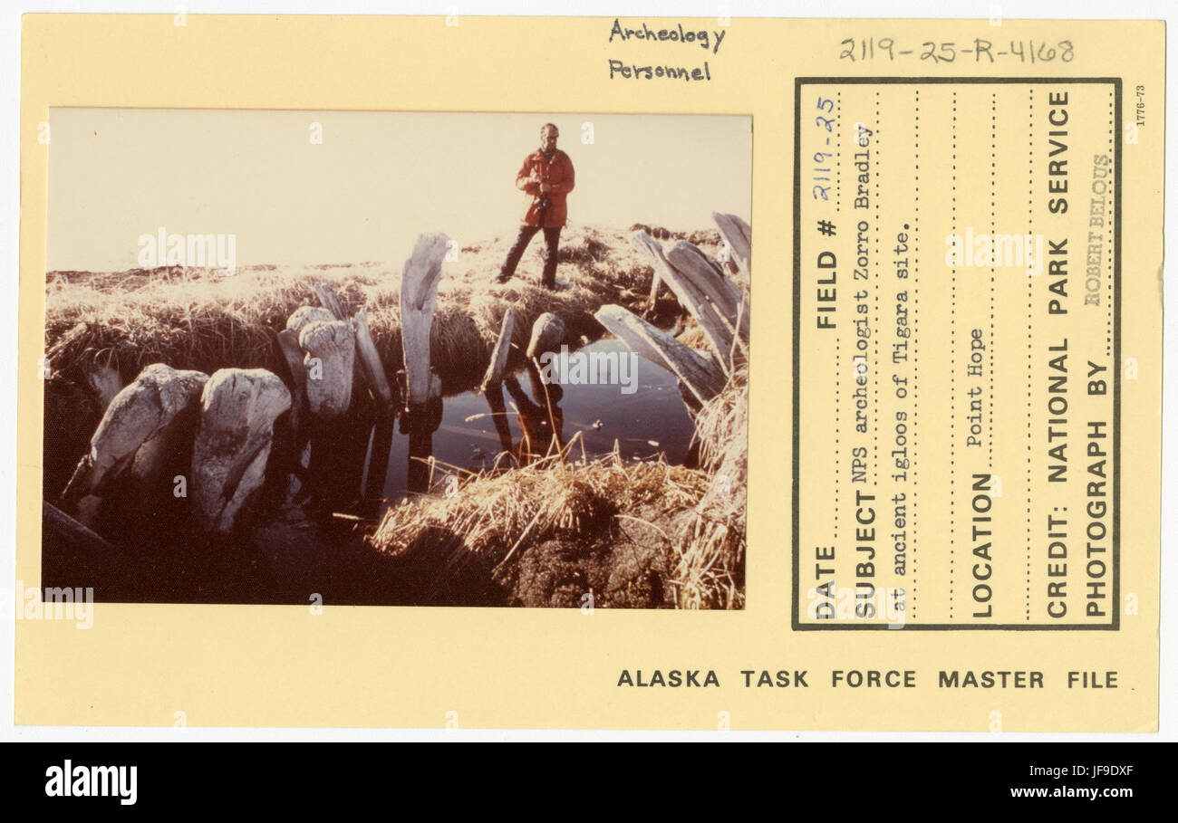 An image of NPS archaeologist Zorro Bradley working at the ancient ...