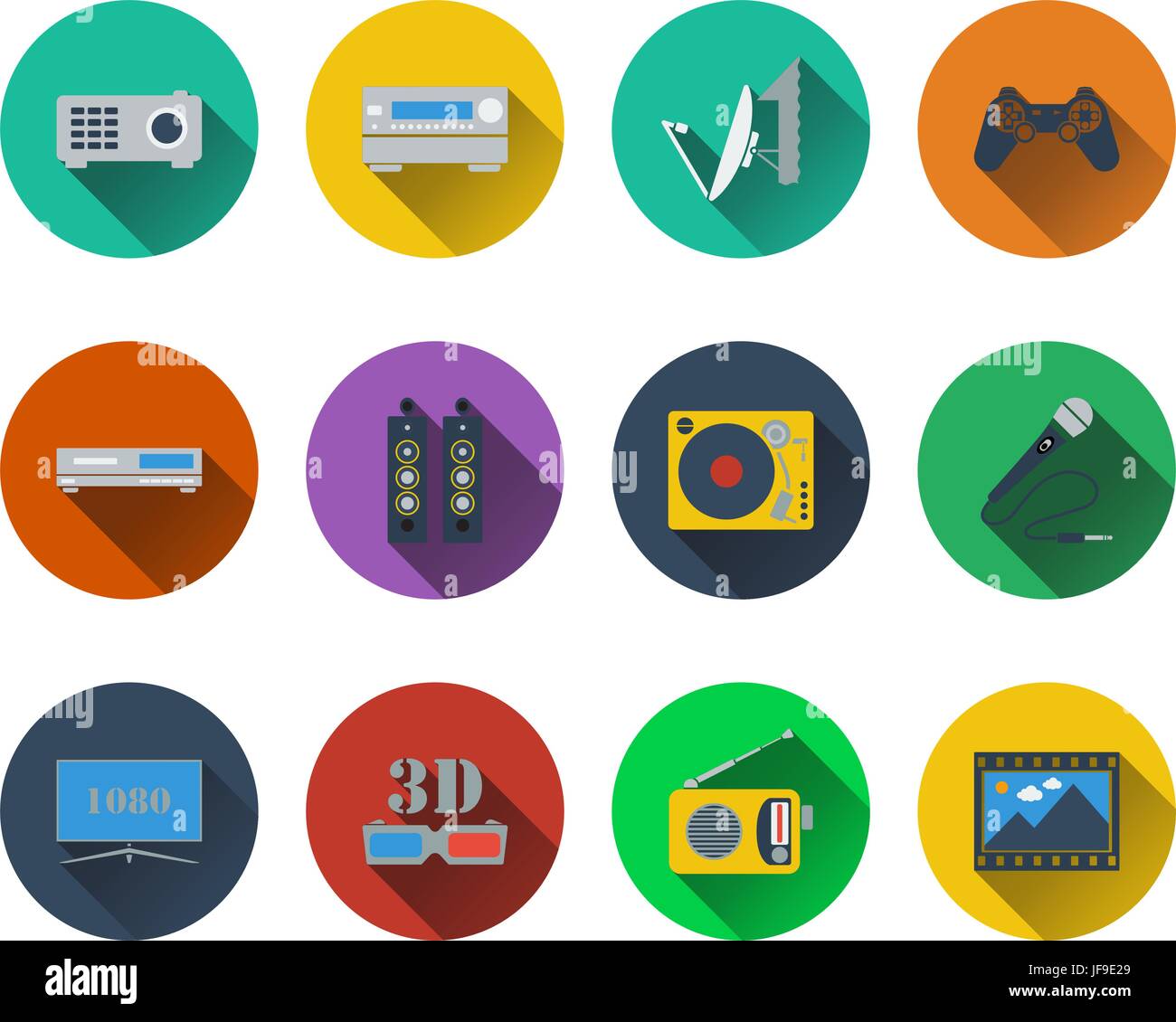 Set of multimedia icons Stock Vector Image & Art - Alamy