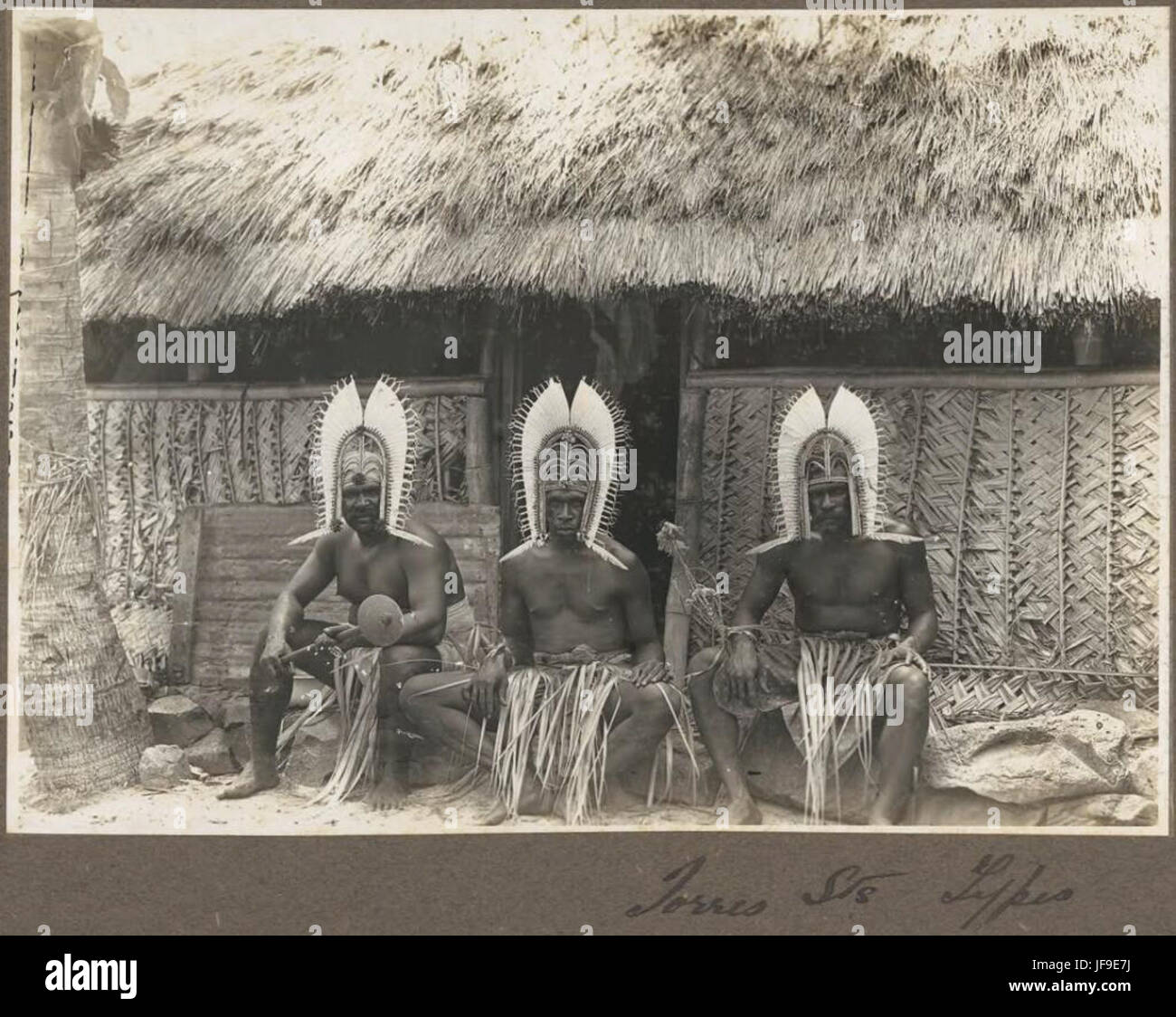 An image of three Indigenous men from the Torres Strait, wearing ...