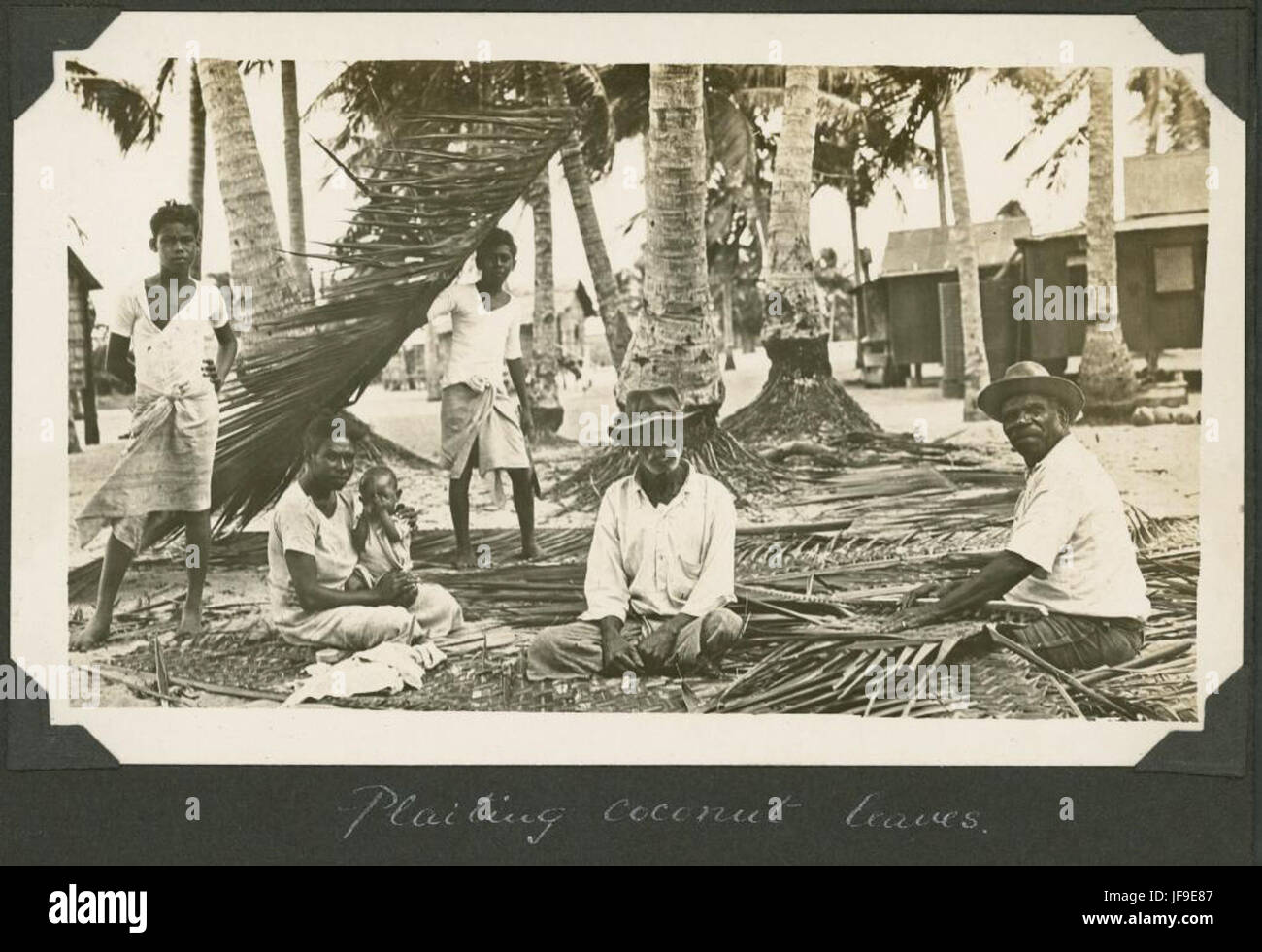 Badu Island, villagers, coconut palms, traditional crafts, South ...
