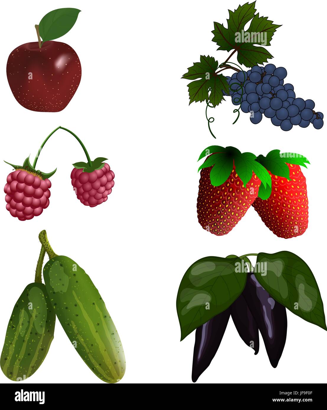 Vegetables apple on white Stock Vector Images - Alamy