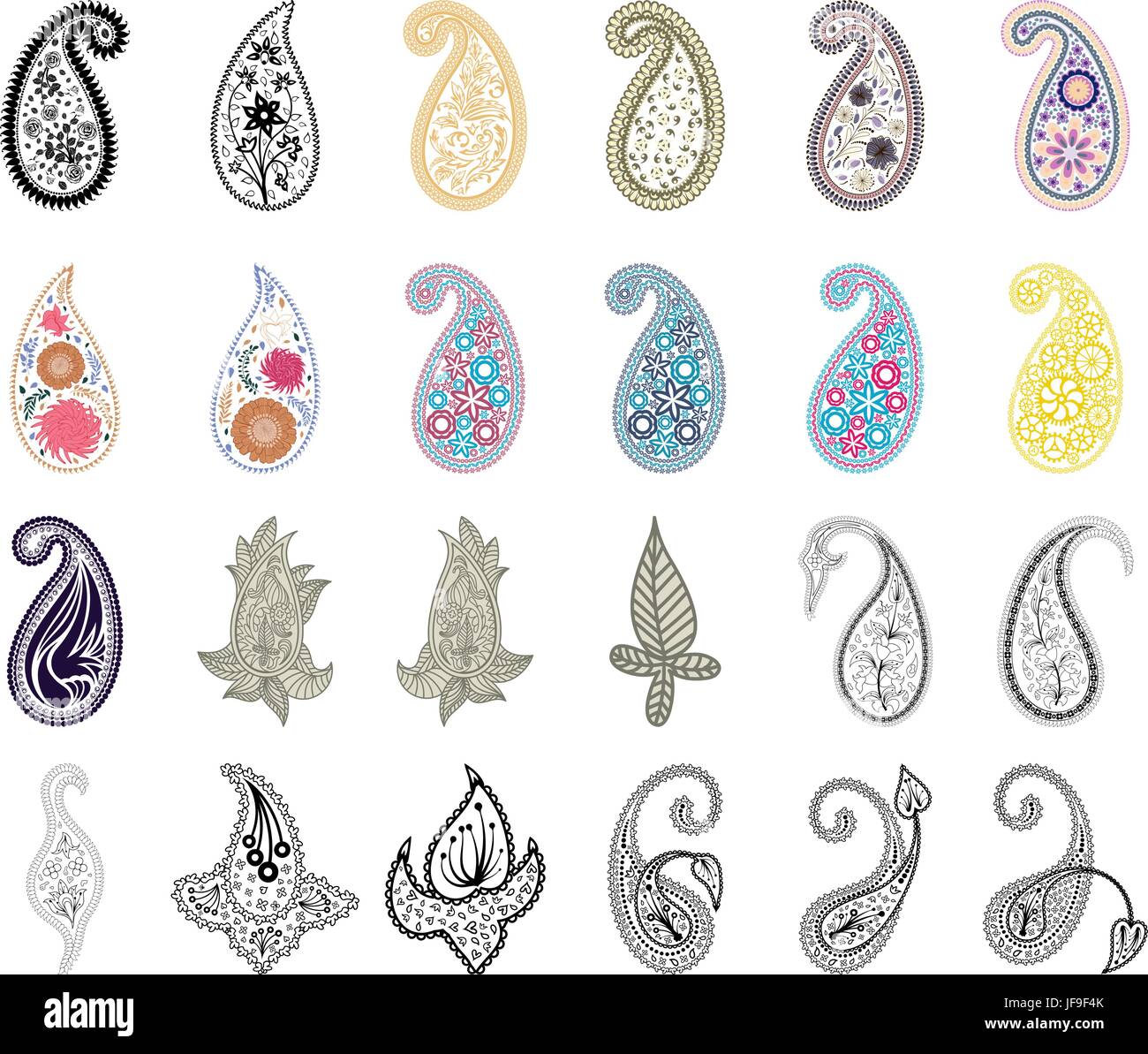 Set of paisley elements Stock Vector Image & Art - Alamy