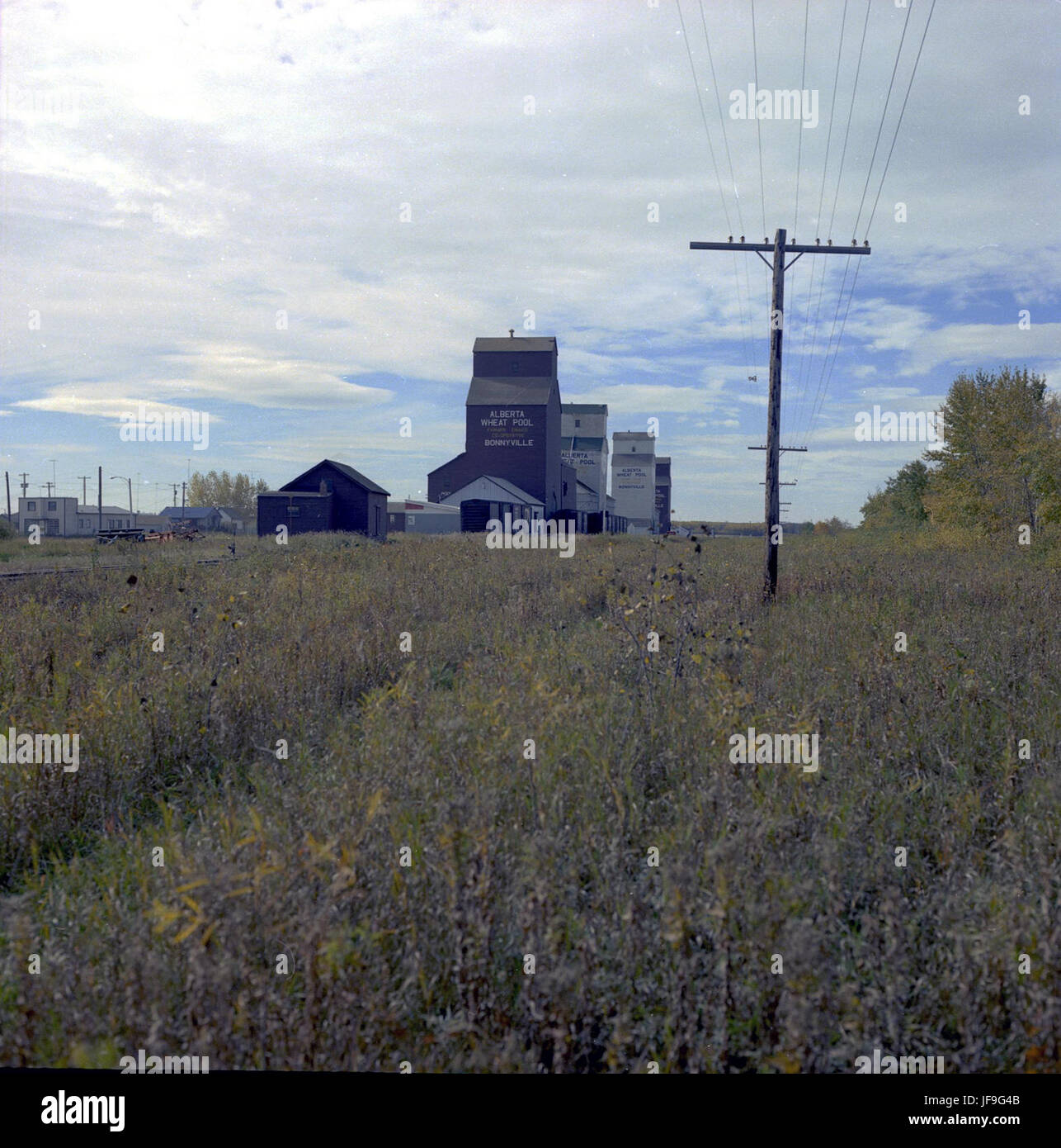 Alberta Wheat Pool grain elevators in Bonnyville, Alberta: A vintage ...
