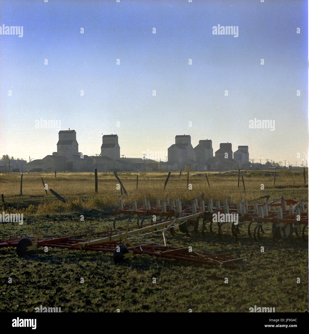Grain elevators owned by the Alberta Wheat Pool, National, and United ...