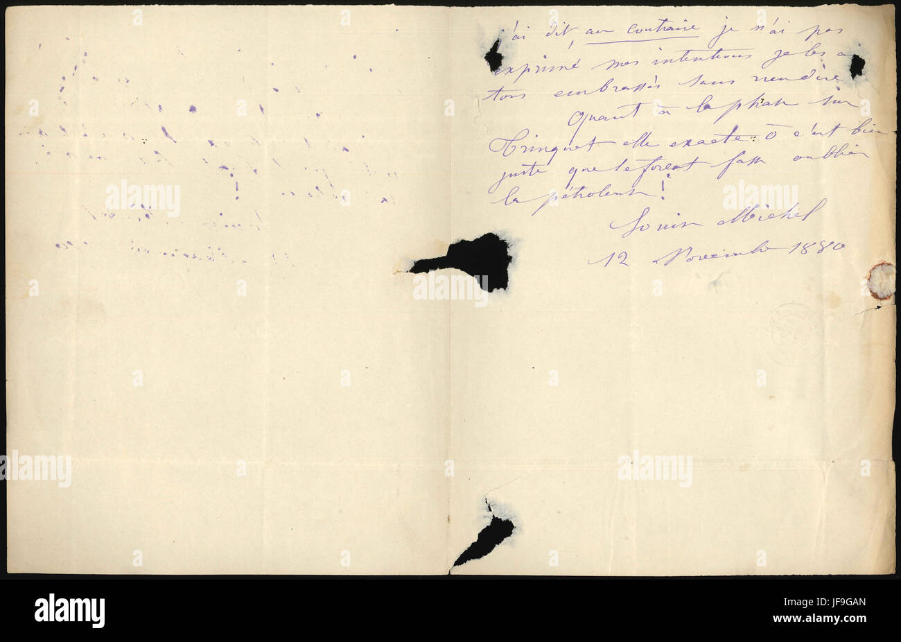 A historic manuscript letter from Louise Michel to Henri Rochefort ...