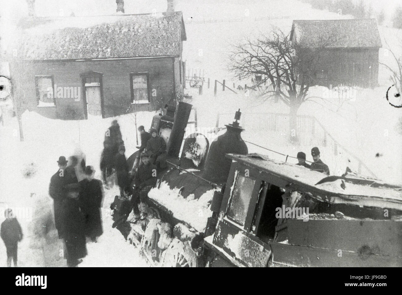 A dramatic photograph of a train wreck from 1907, offering a somber ...