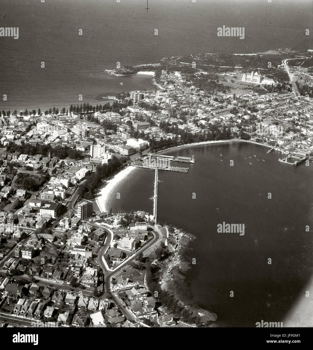 Aerial view of Manly, Australia, on September 19, 1935, captured as ...