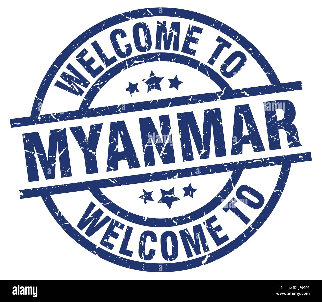 welcome to Myanmar blue stamp Stock Vector Image & Art - Alamy