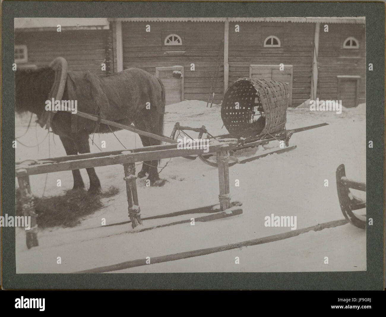 Horse pulling sled illustration hi-res stock photography and images - Alamy