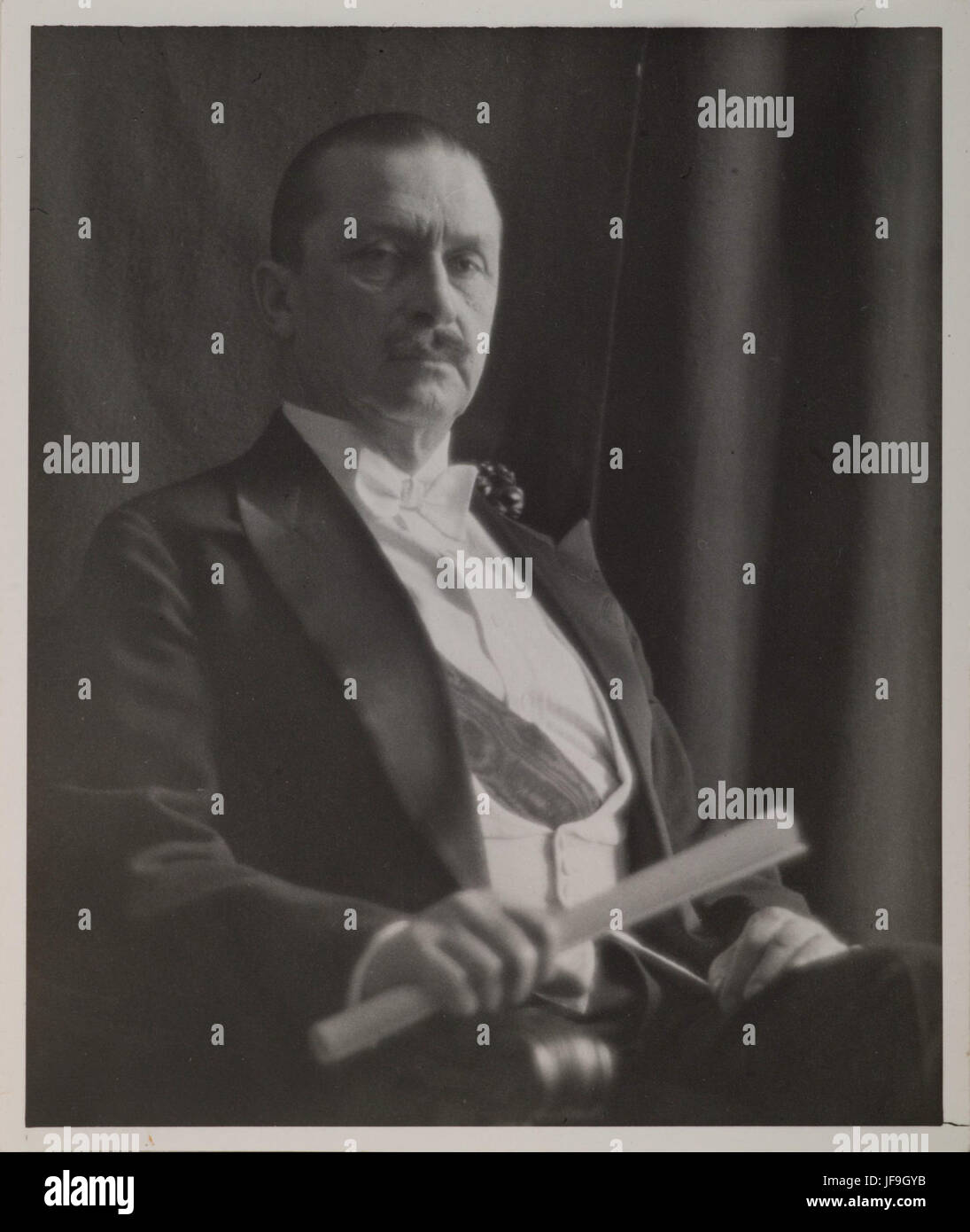 A portrait of Carl Gustaf Mannerheim, a prominent Finnish statesman and ...