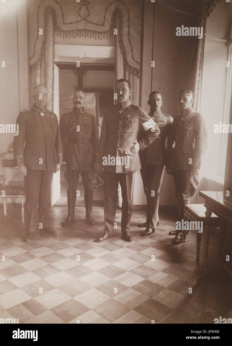A historic photograph showing General Carl Gustaf Mannerheim with his ...