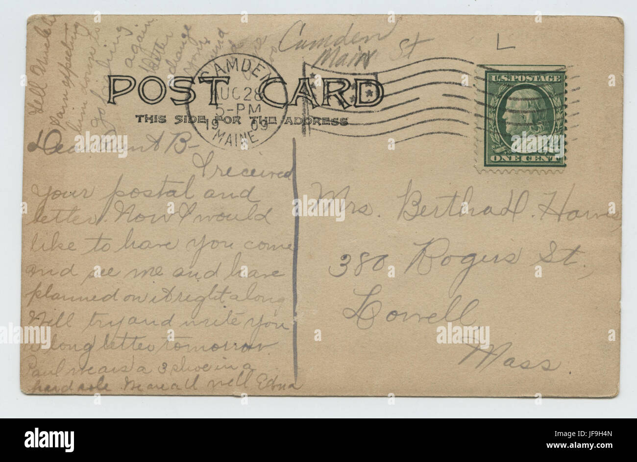 Postcard 30393003343 o Bertha Haines,Camden,Edna,Lowell Mass.,Postcards ...