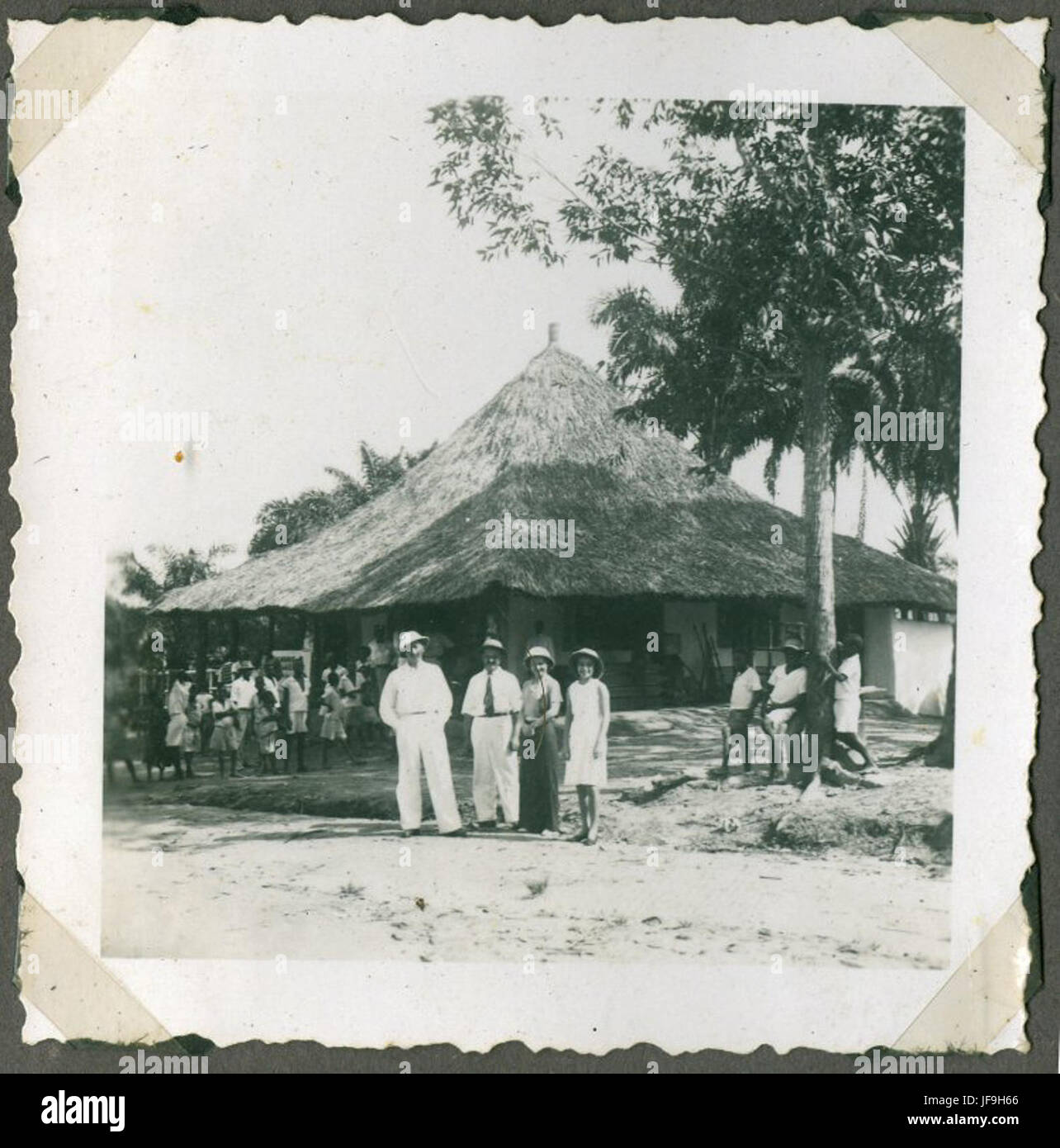 A historical image depicting a ship’s passage to the Congo in 1939 ...
