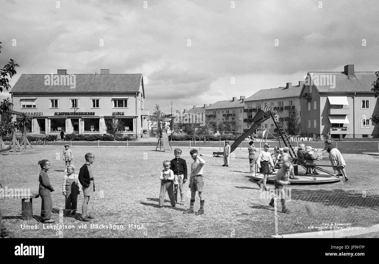Playground in Haga, Umeå, Västernorrland, Sweden, A fun and inviting ...