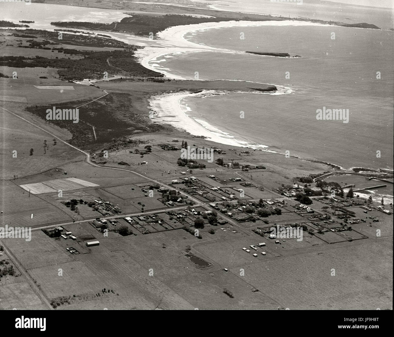 An aerial photograph from 1936 showing Shell Harbour, captured by ...
