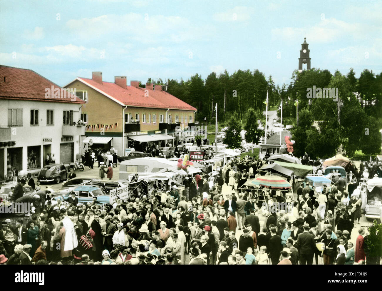 A market in Åsele, Lappland, Sweden, A lively market scene in Åsele ...
