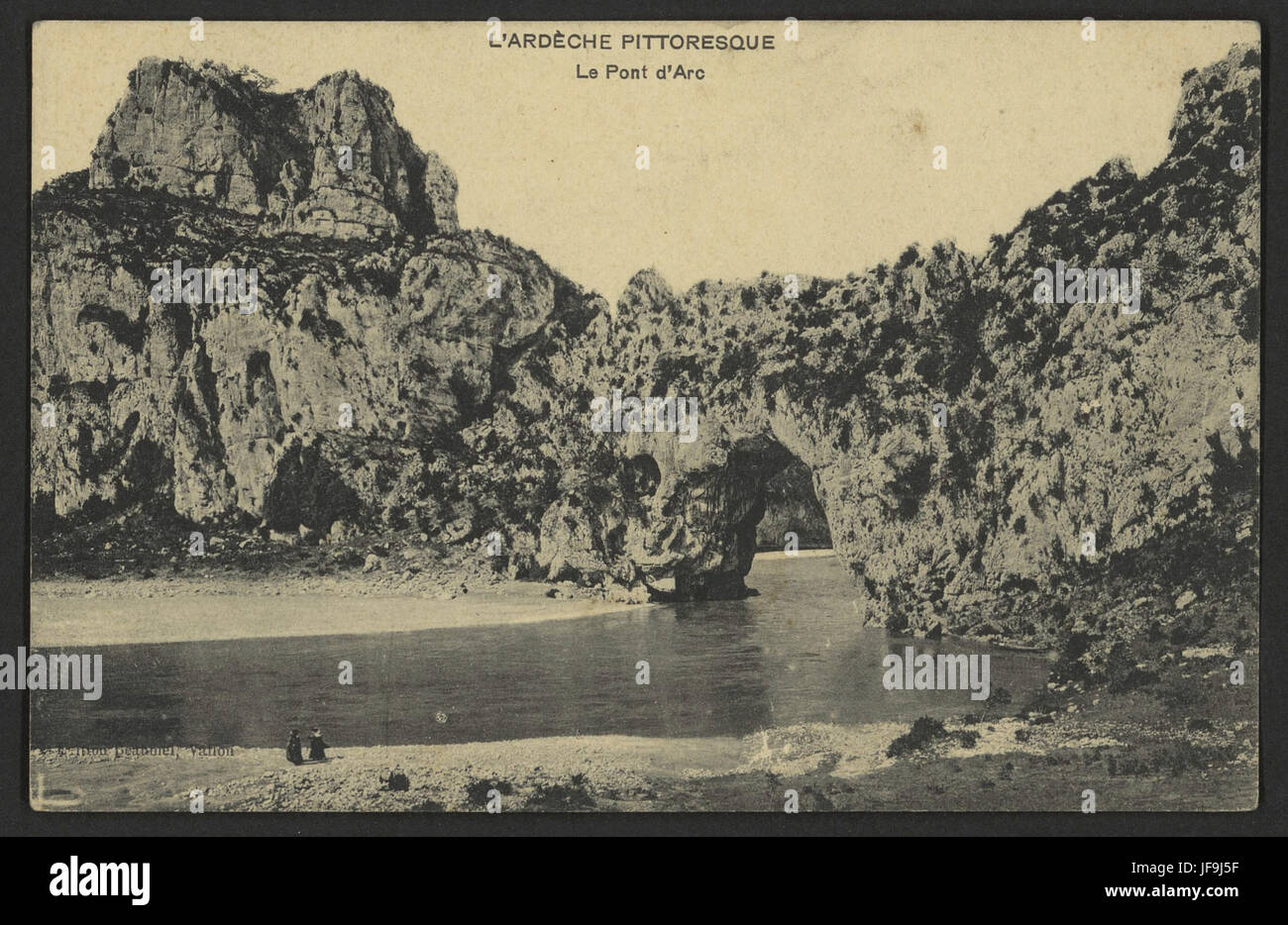 The iconic Pont d'Arc, a natural stone arch formation in the Ardèche ...