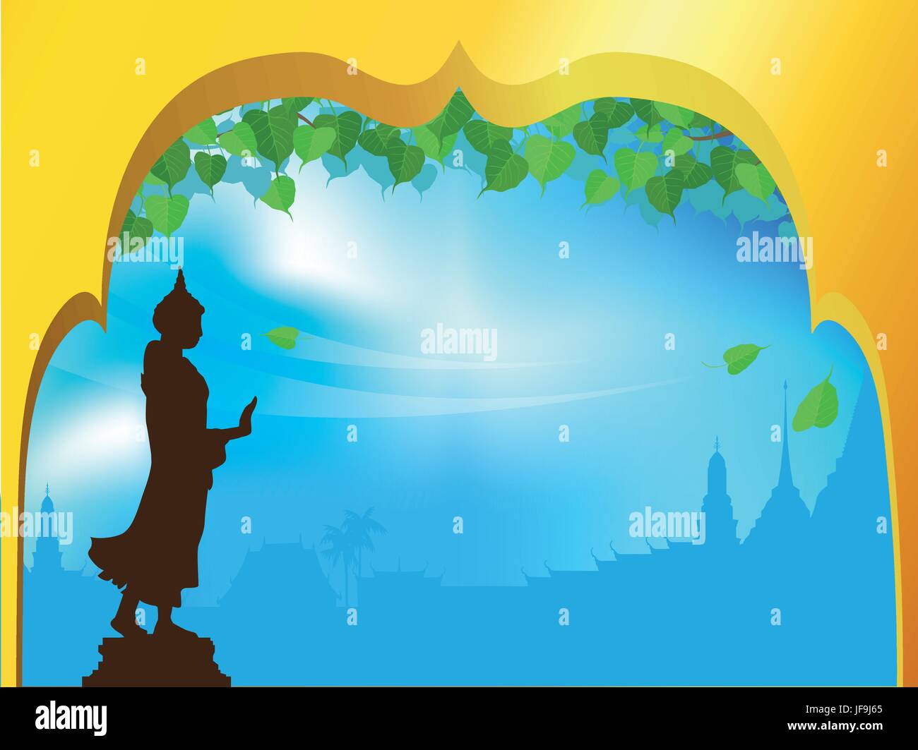 Thai temple beautiful sky Stock Vector Images - Alamy