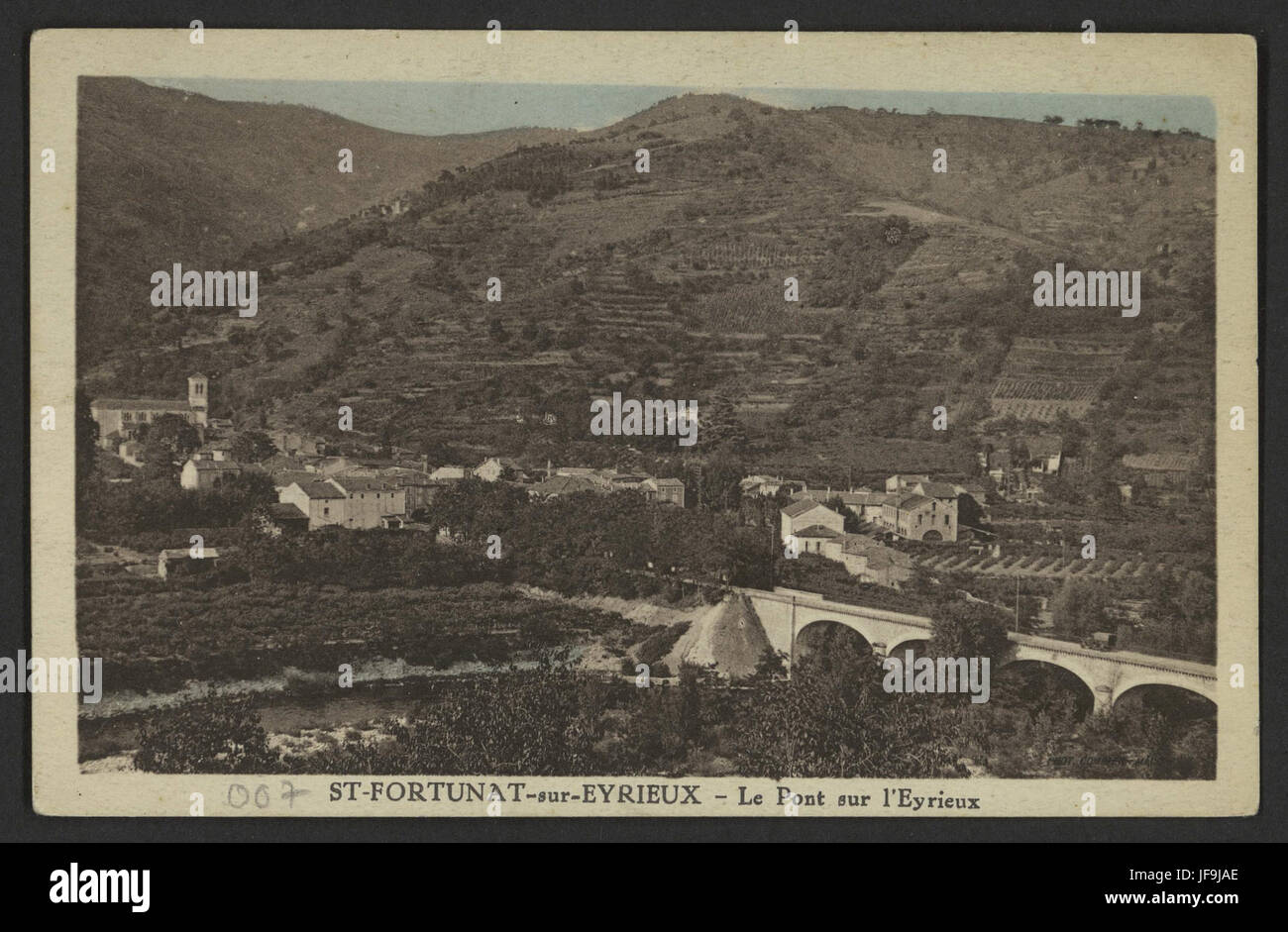 The bridge over the Eyrieux River in St-Fortunat-sur-Eyrieux, a small ...