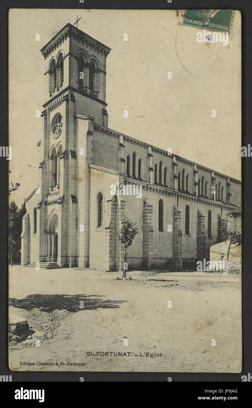 St-Fortunat - L'Eglise Stock Photo - Alamy