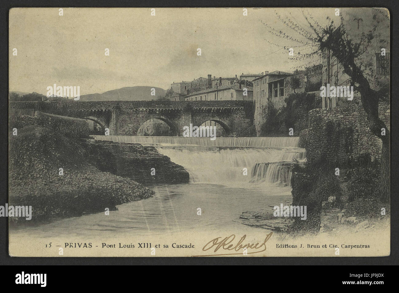 The Pont Louis XIII in Privas, France, featuring its cascading waters ...