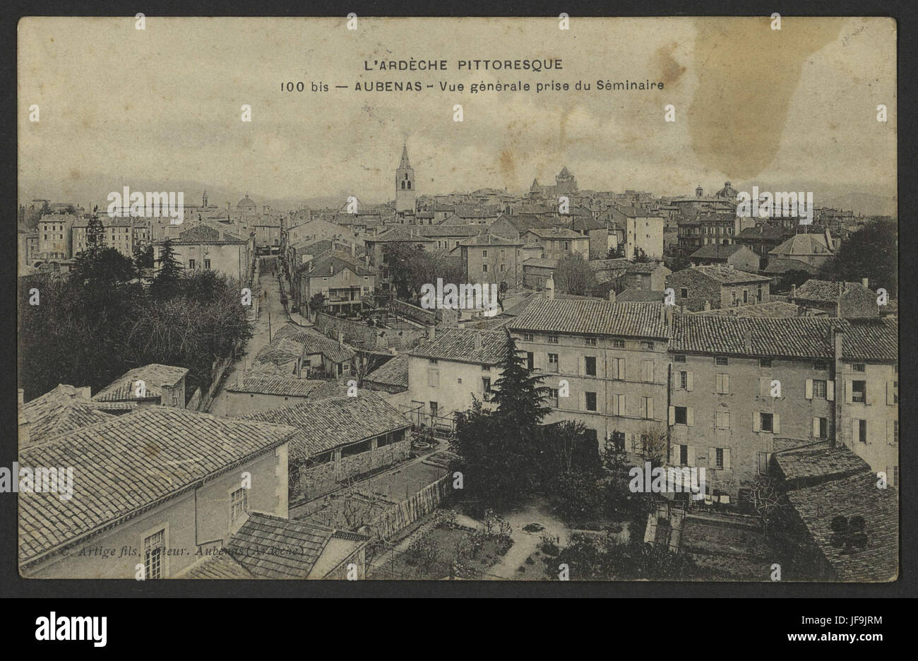 A scenic general view of Aubenas, France, taken from the Seminary ...