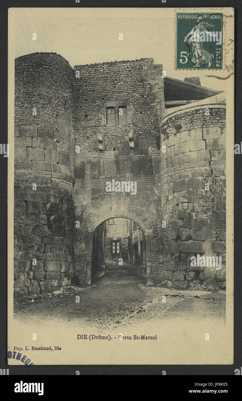 The historic Porte St-Marcel gate in Die, Drôme, showcasing medieval ...