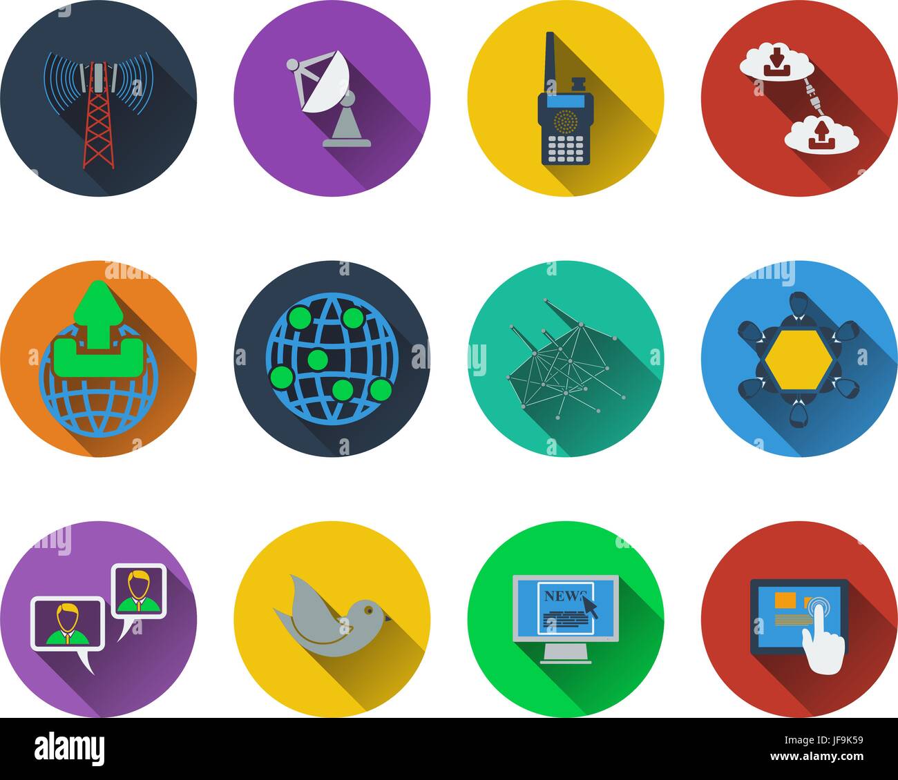 Set of communication icons in flat designg Stock Vector Image & Art - Alamy