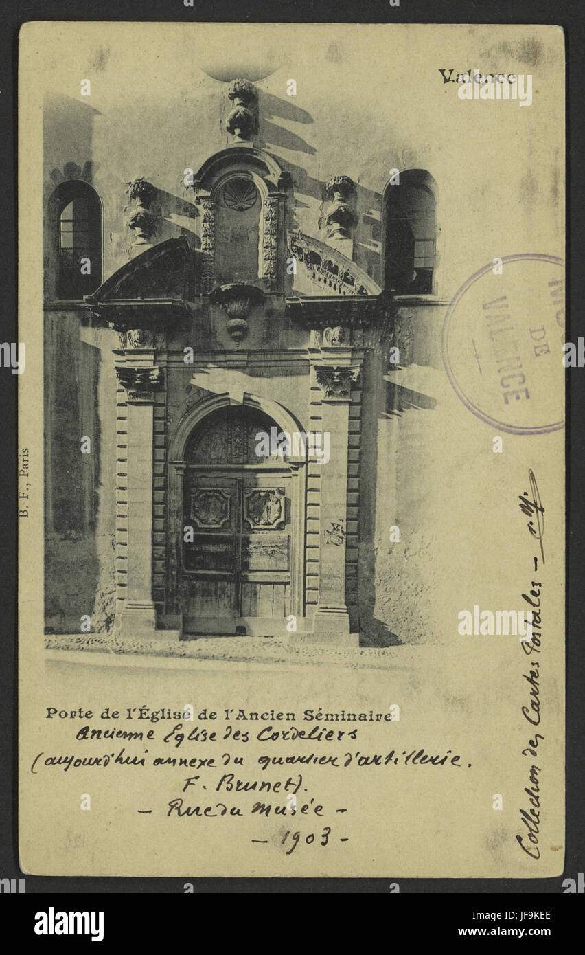 The Porte de l'Eglise de l'Ancien Séminaire in Valence, France, is a ...