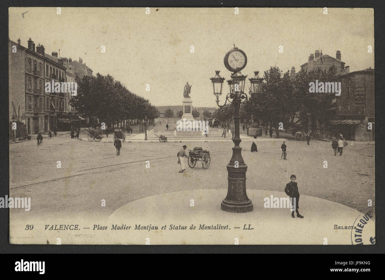 A photograph of Place Madier Montjau and the Statue of Montalivet in ...