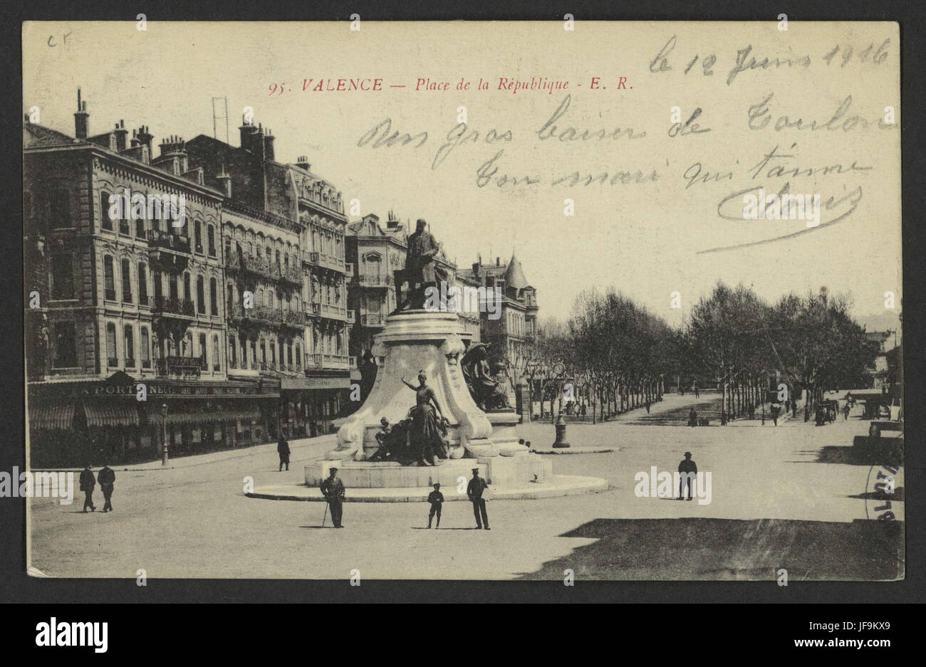 A captivating vintage photo of Place de la République in Valence ...