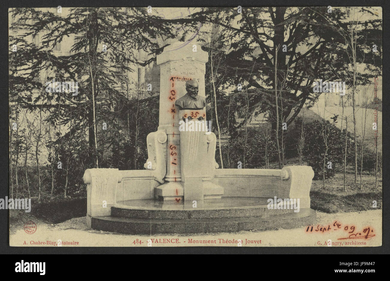 The monument to Théodore Jouvet in Valence, a tribute to the historical ...