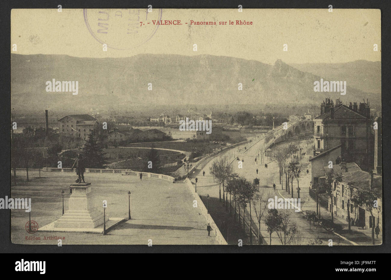 A panoramic view of the Rhône River in Valence, France, showcasing the ...