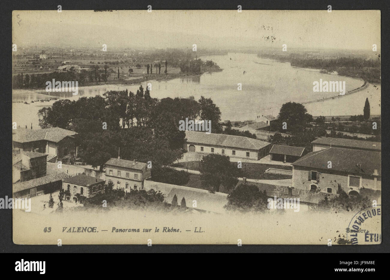 A beautiful panoramic view of the Rhône River from Valence, capturing ...