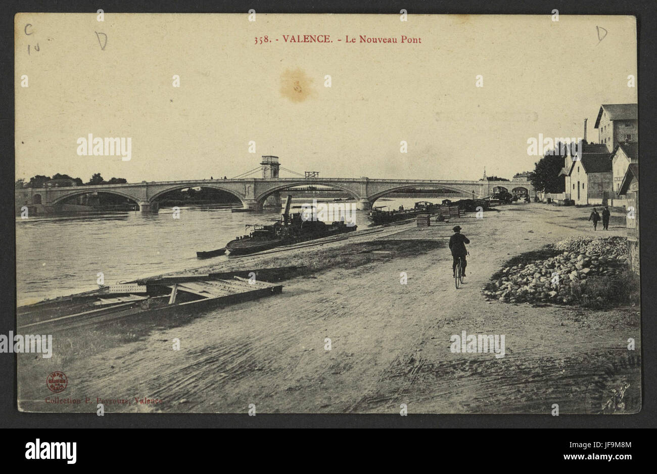 A historic view of the new bridge in Valence, showcasing the ...