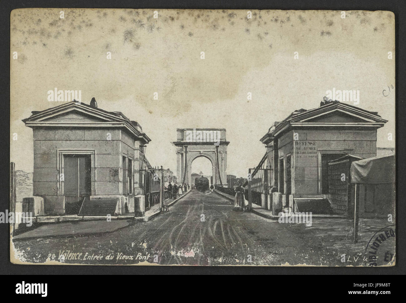 Valence - Entrance to the Old Bridge, Valence, France Stock Photo - Alamy