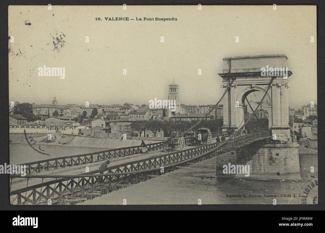 The iconic suspended bridge of Valence, offering a remarkable view and ...