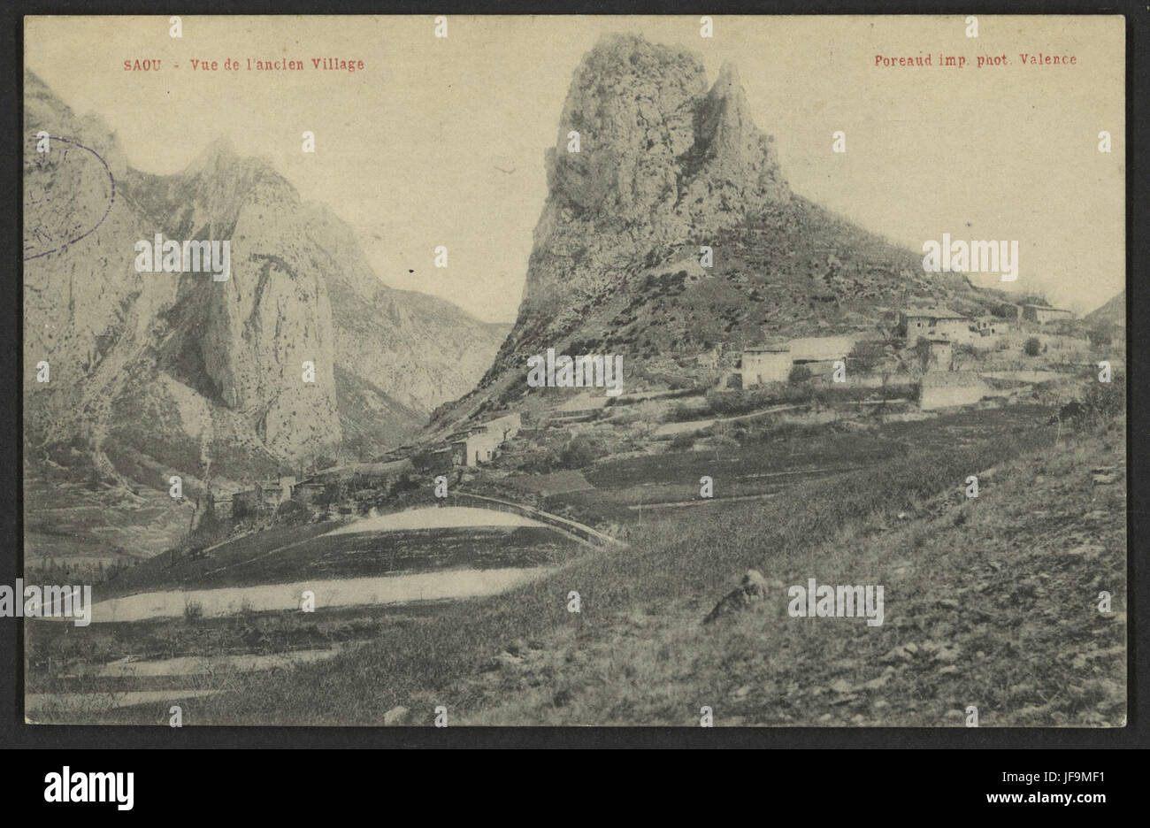 A beautiful view of the old village of Saou, nestled in the Drôme ...