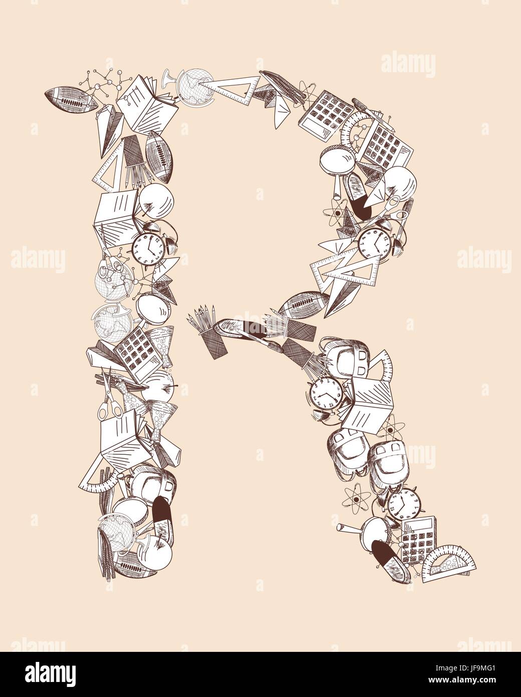 Alphabet letter with education theme Stock Vector Image & Art - Alamy