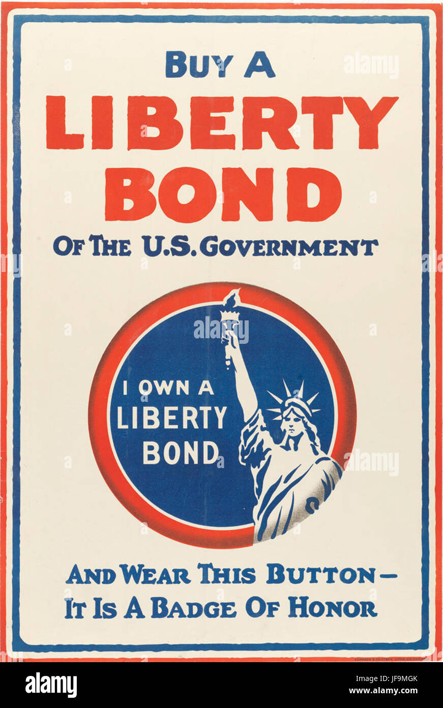 A historical poster encouraging the purchase of Liberty Bonds to ...