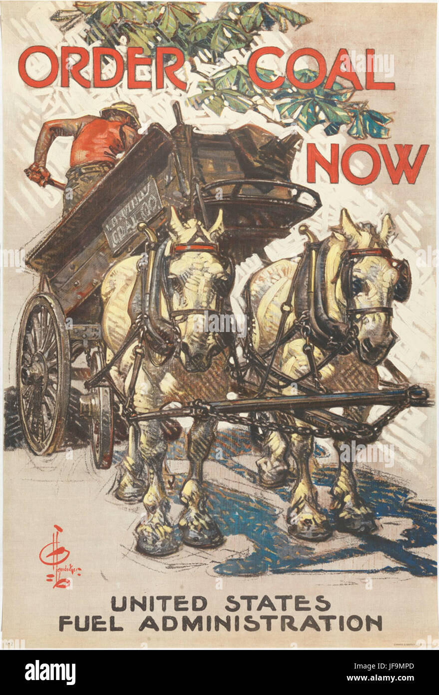 A historic advertisement for coal distribution during World War I ...