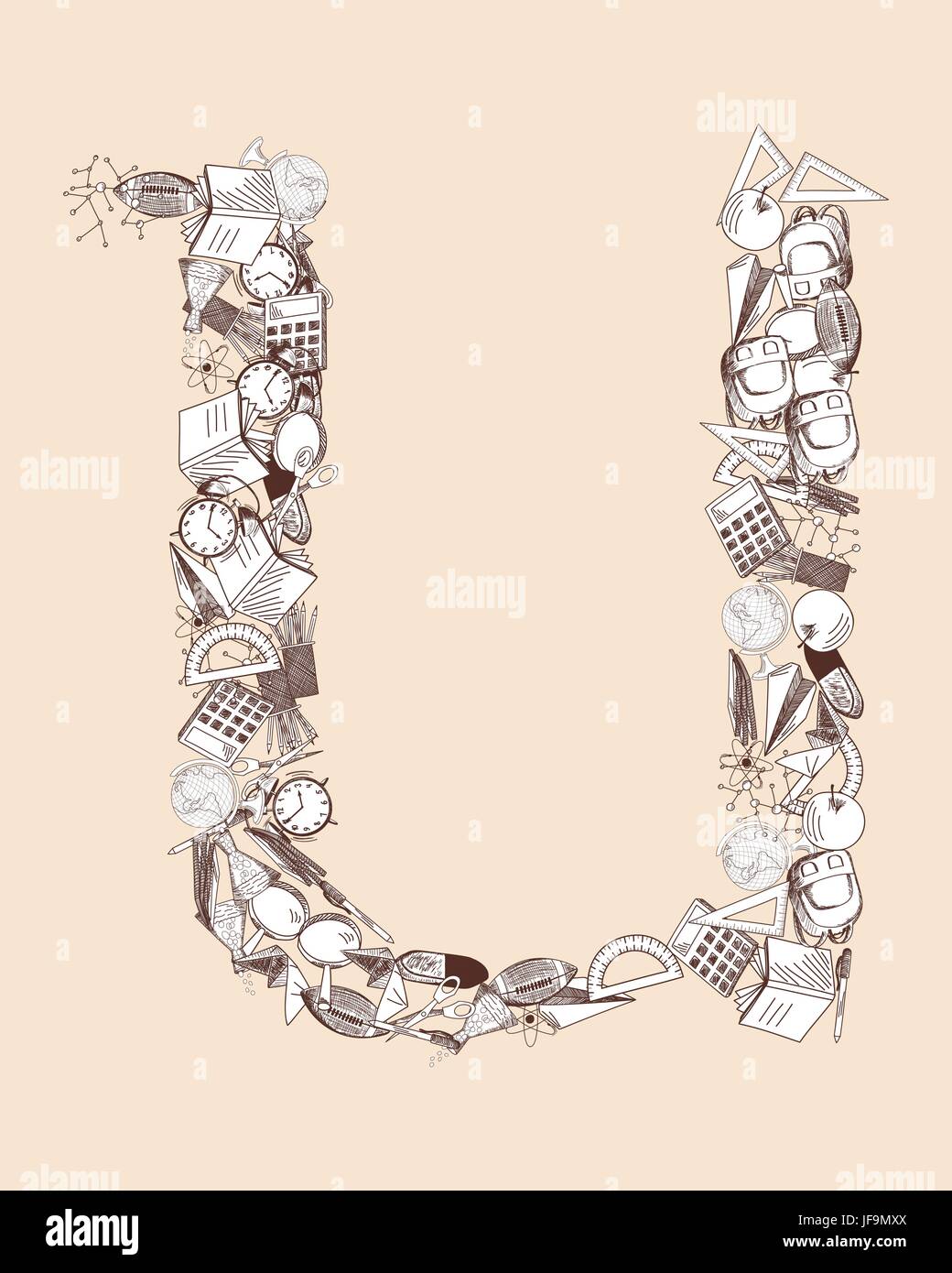 Alphabet letter with education theme Stock Vector Image & Art - Alamy