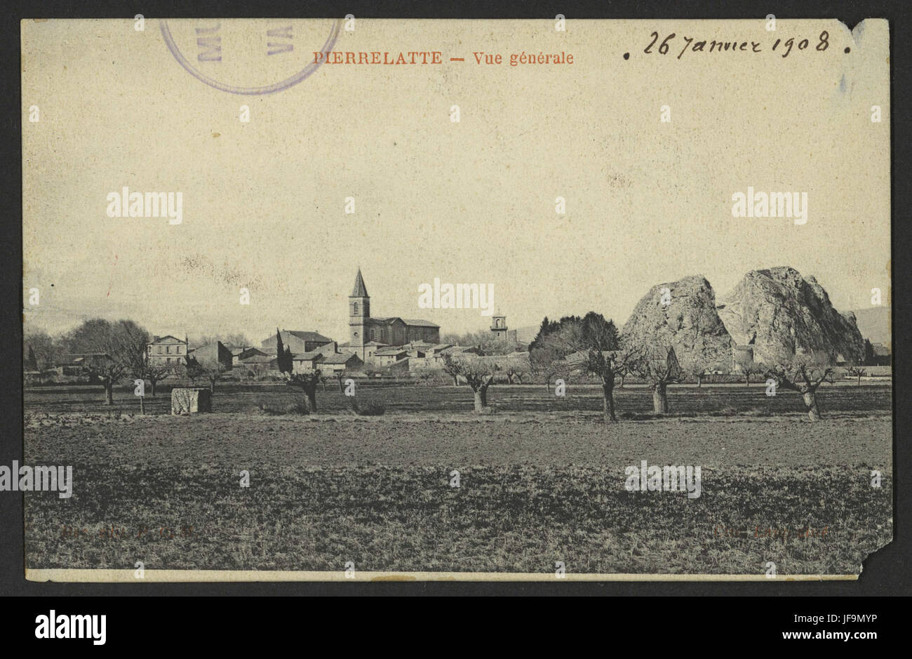 A general view photograph of Pierrelatte, a town in the Drôme region of ...