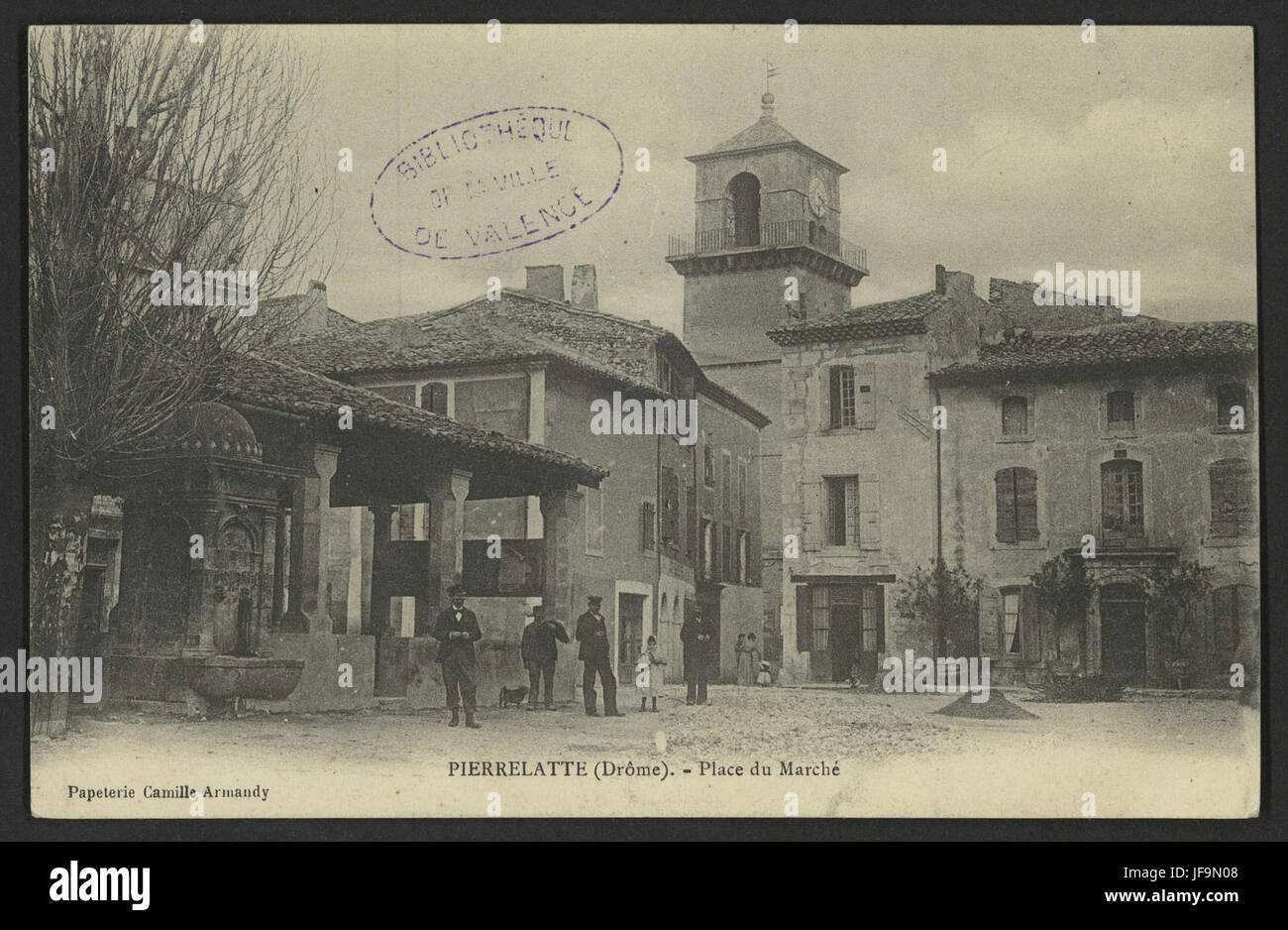 The bustling Place du Marché in Pierrelatte, Drôme, where local farmers ...