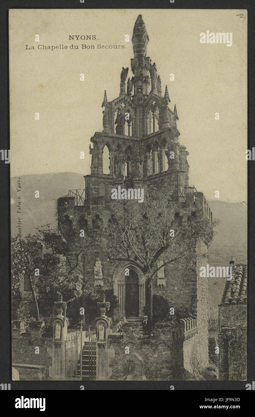 A photograph of the Chapelle du Bon-Secours in Nyons, France, a ...
