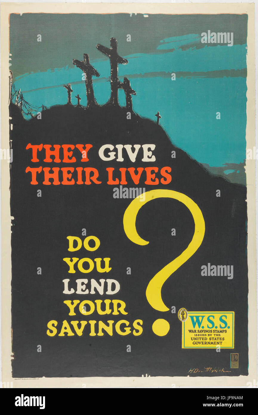 A World War I-era propaganda poster encouraging the public to buy ...