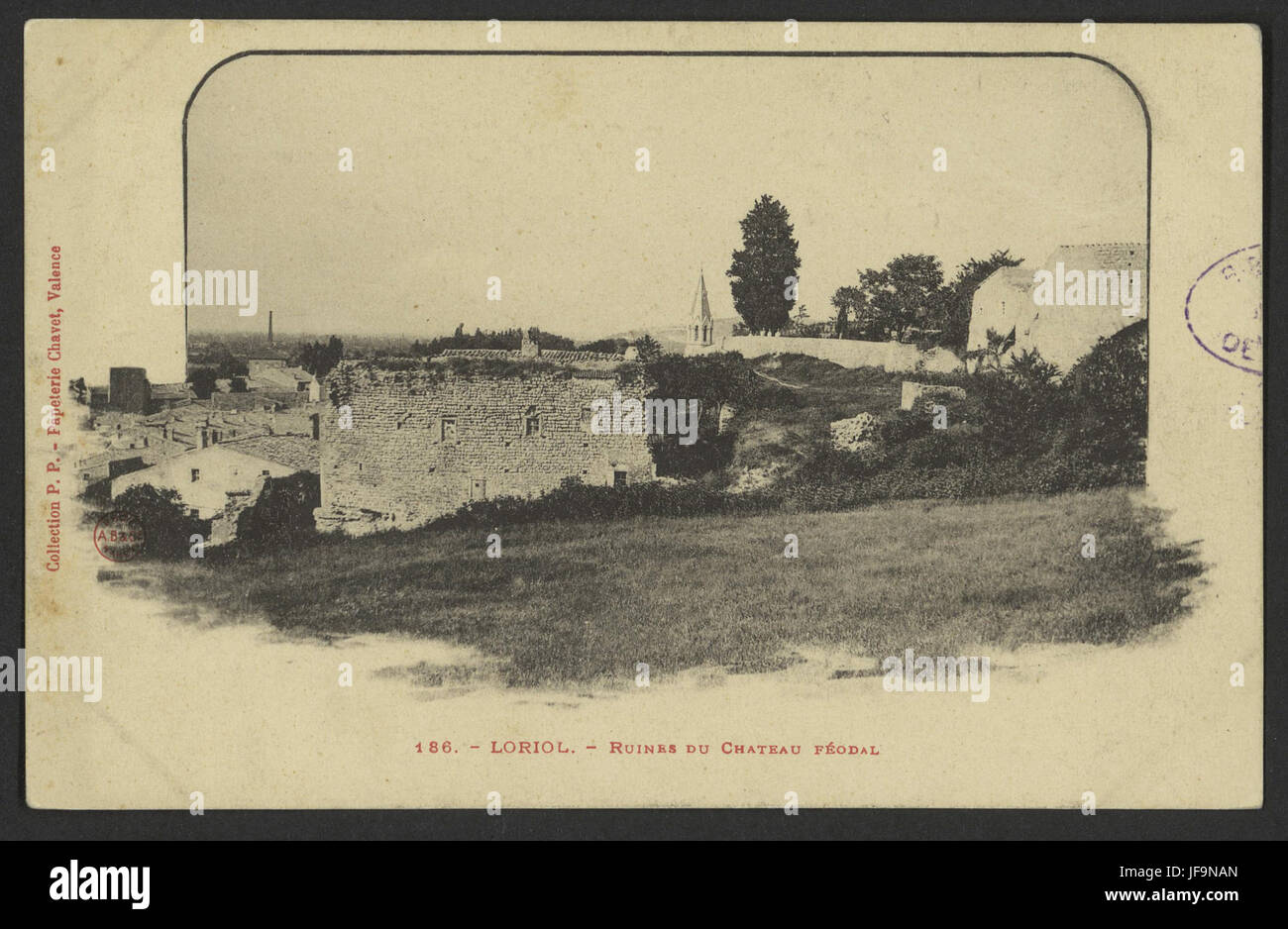 The ruins of the medieval Loriol castle in France, photographed in a ...