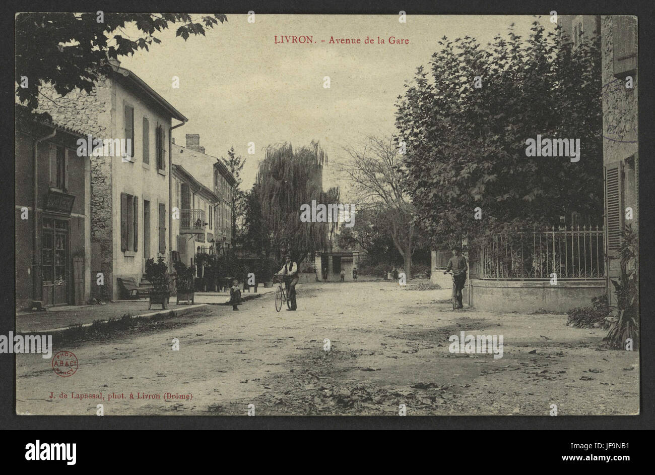 A historic view of Avenue de la Gare in Livron, capturing the charm of ...